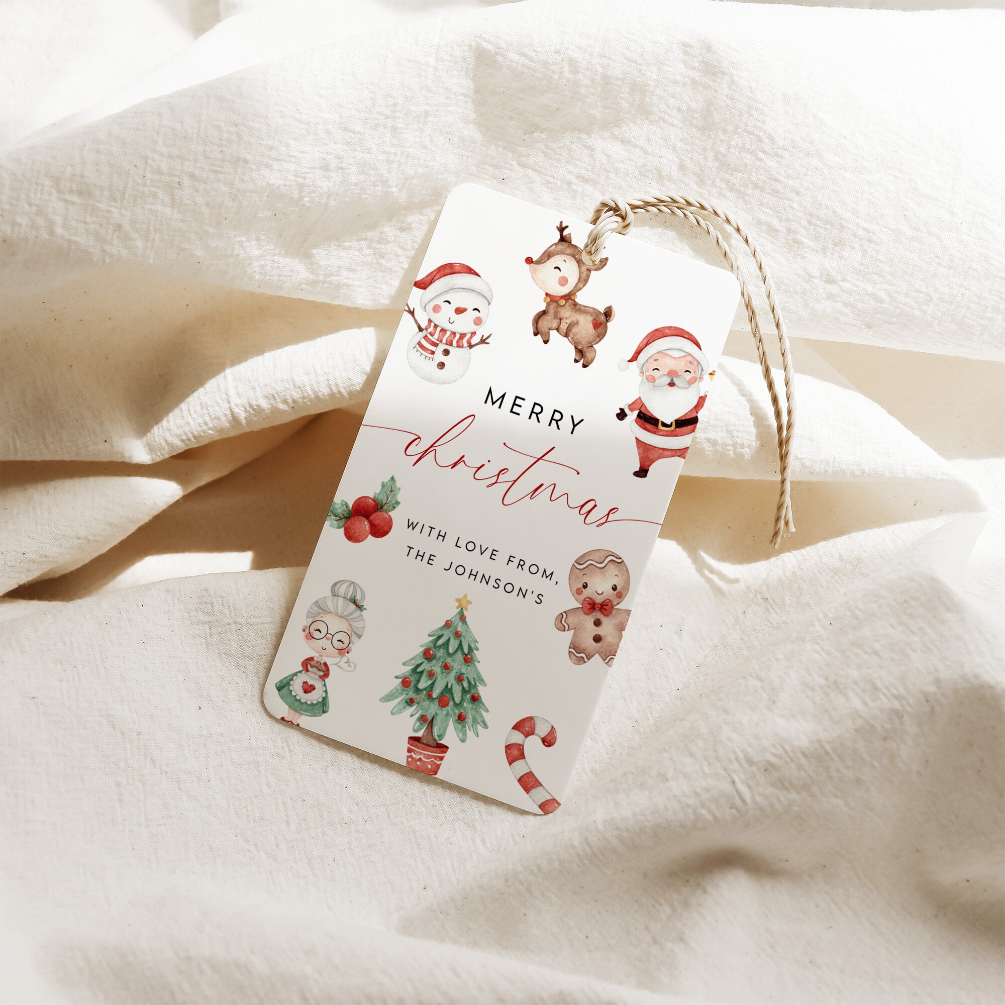 Merry Christmas Gift Tag Printable, Editable Christmas Gift Tag ...
