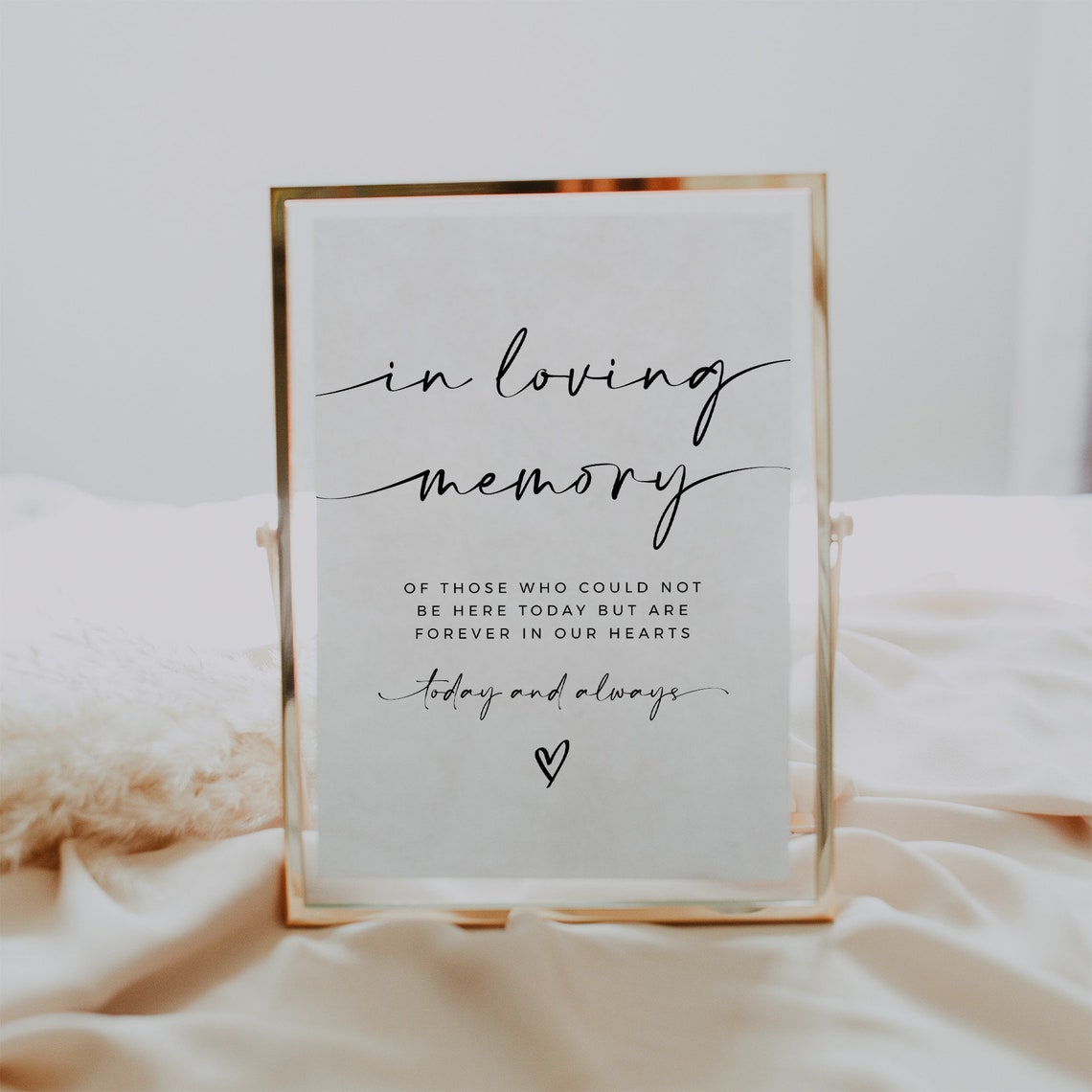 Modern in Loving Memory Sign Template, Printable Memorial Sign for ...