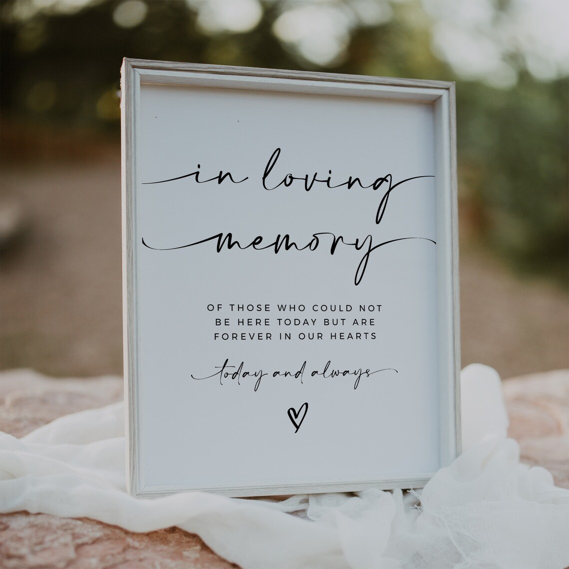 Modern in Loving Memory Sign Template, Printable Memorial Sign for ...