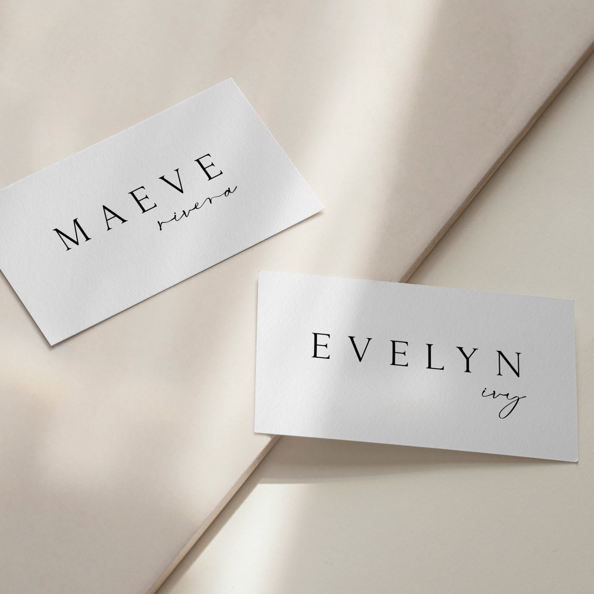 Modern Place Cards Template, Minimalist Place Card, Wedding Name Card ...
