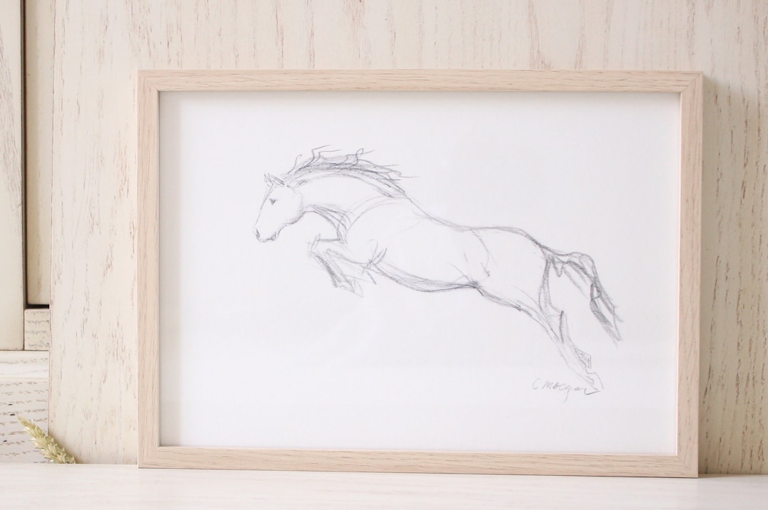 Framed Dessin Du Cheval #3 | Drawing of Horse #3 in Series | Fine Art ...