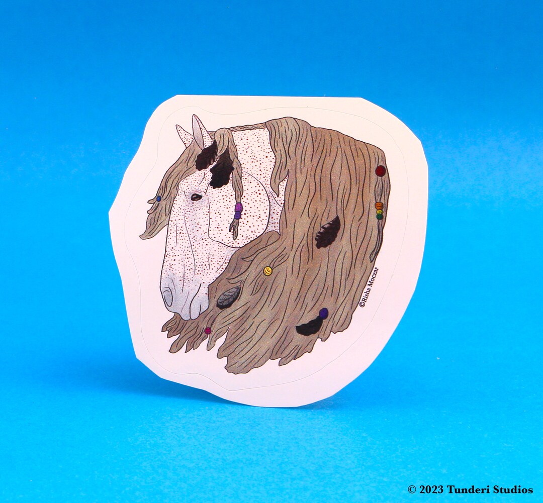 Fleabitten Grey Native American Mare Sticker - Etsy