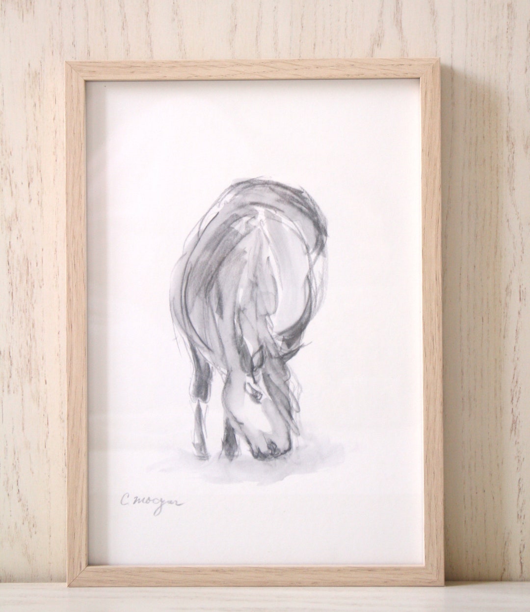 Framed Dessin Du Cheval 4 Drawing of Horse 4 in Series Fine Art Print ...