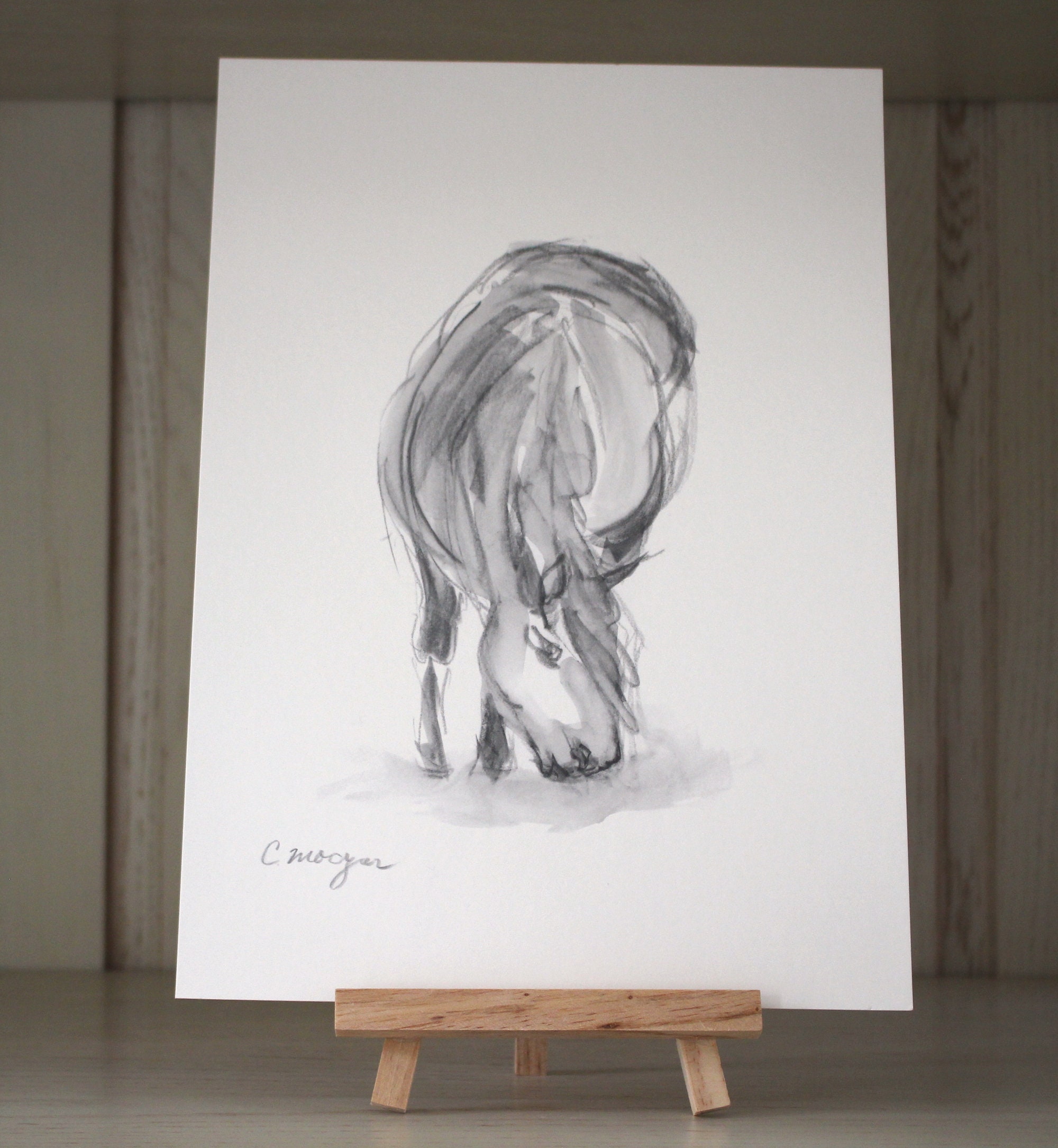 Framed Dessin Du Cheval 4 Drawing of Horse 4 in Series Fine Art Print ...