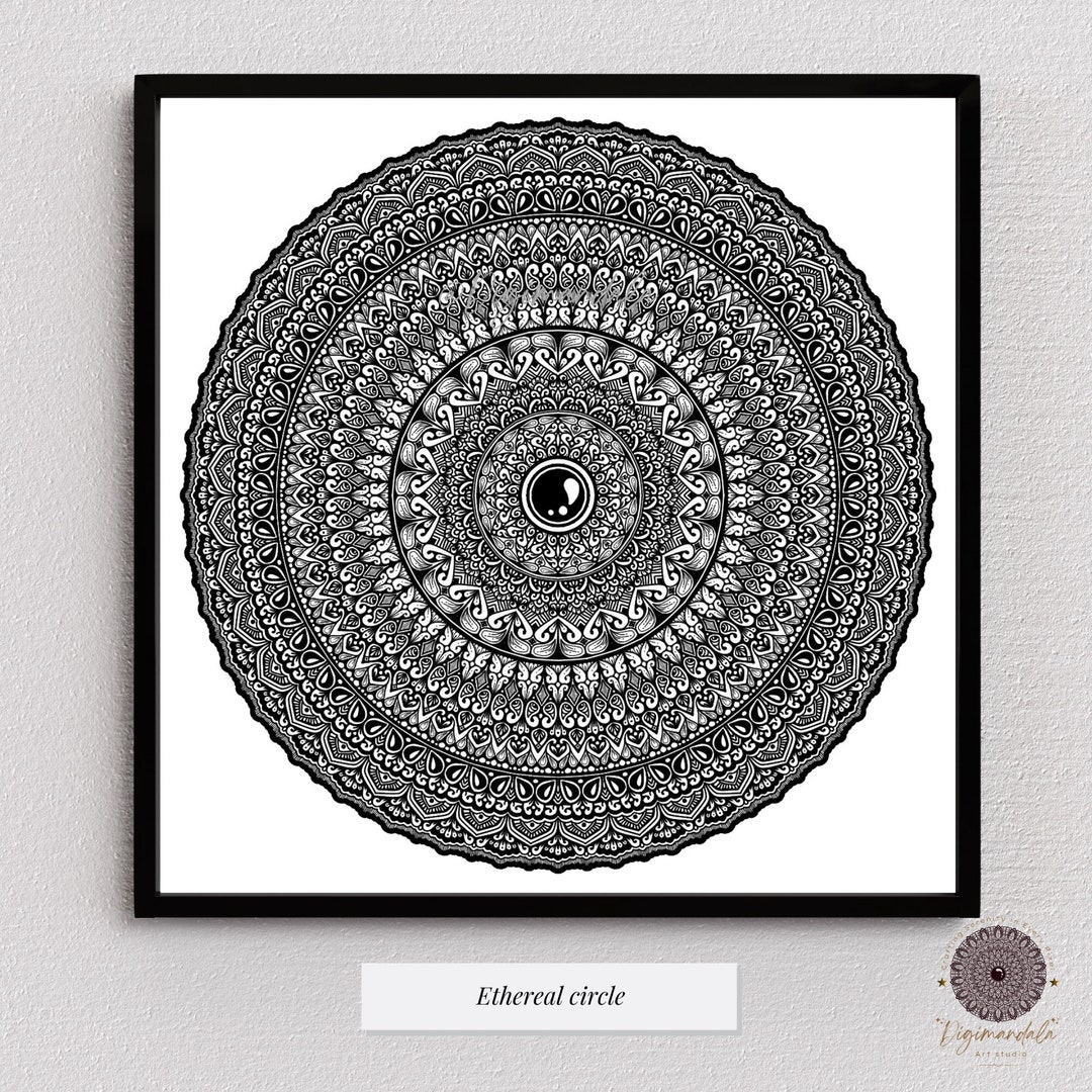 Ethereal Circle Digital Mandala Art Instant Download Living Room Decor ...