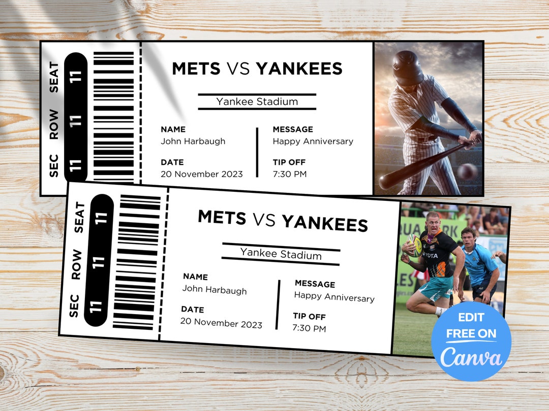Editable Sports Ticket Canva Template DIY Sporting Ticket - Etsy