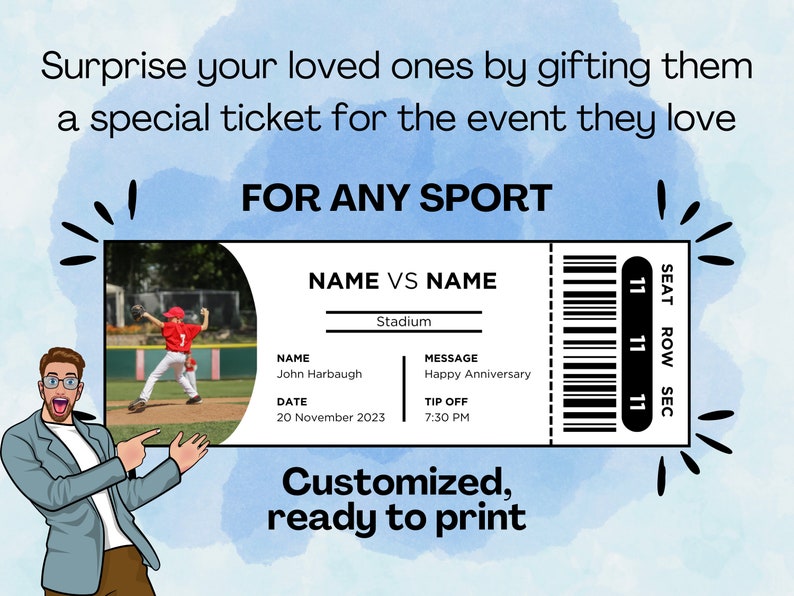Customized Baseball Tickets, Printable Baseball Tickets, Custom Sports ...