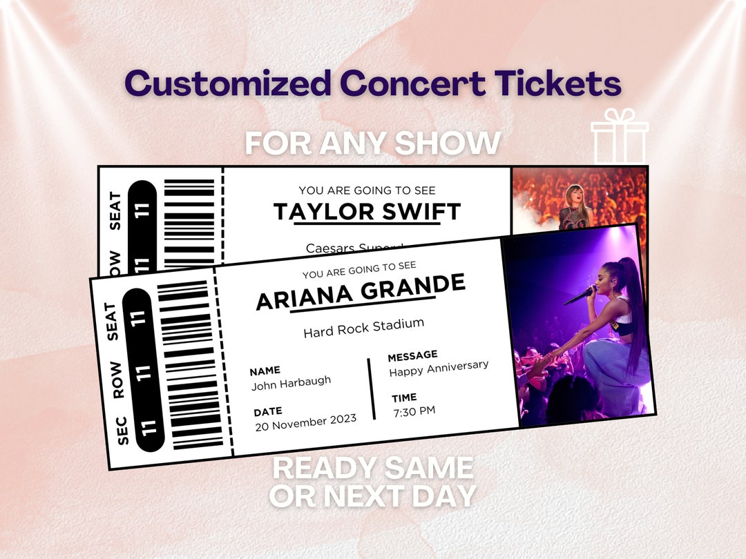Customized Event Tickets Printable Concert Tickets - Etsy