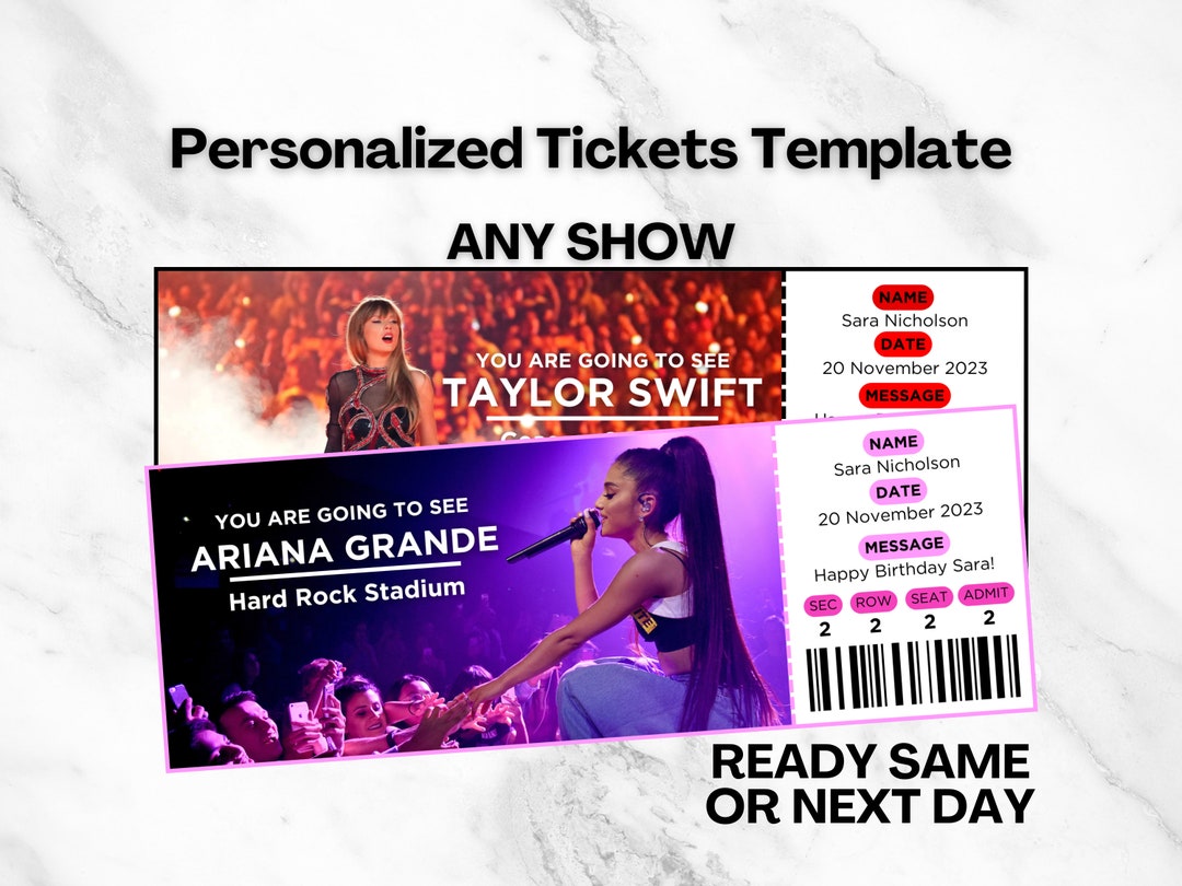 Personalized Concert Ticket Custom Concert Ticket Printable - Etsy