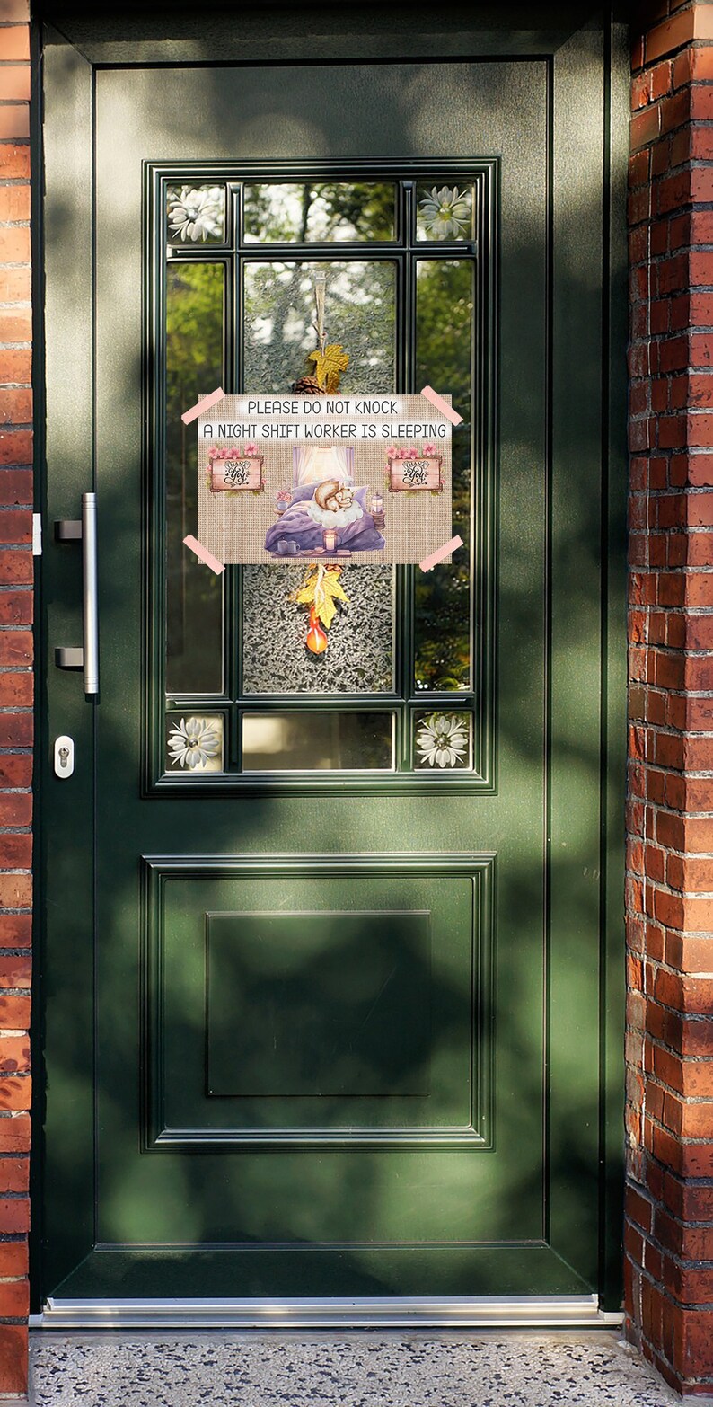 Night Shift Printable Door Sign Poster Do Not Disturb Digital Instant ...