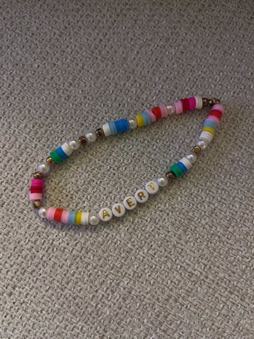 Custom Name Clay Bead Phone Charm - Etsy