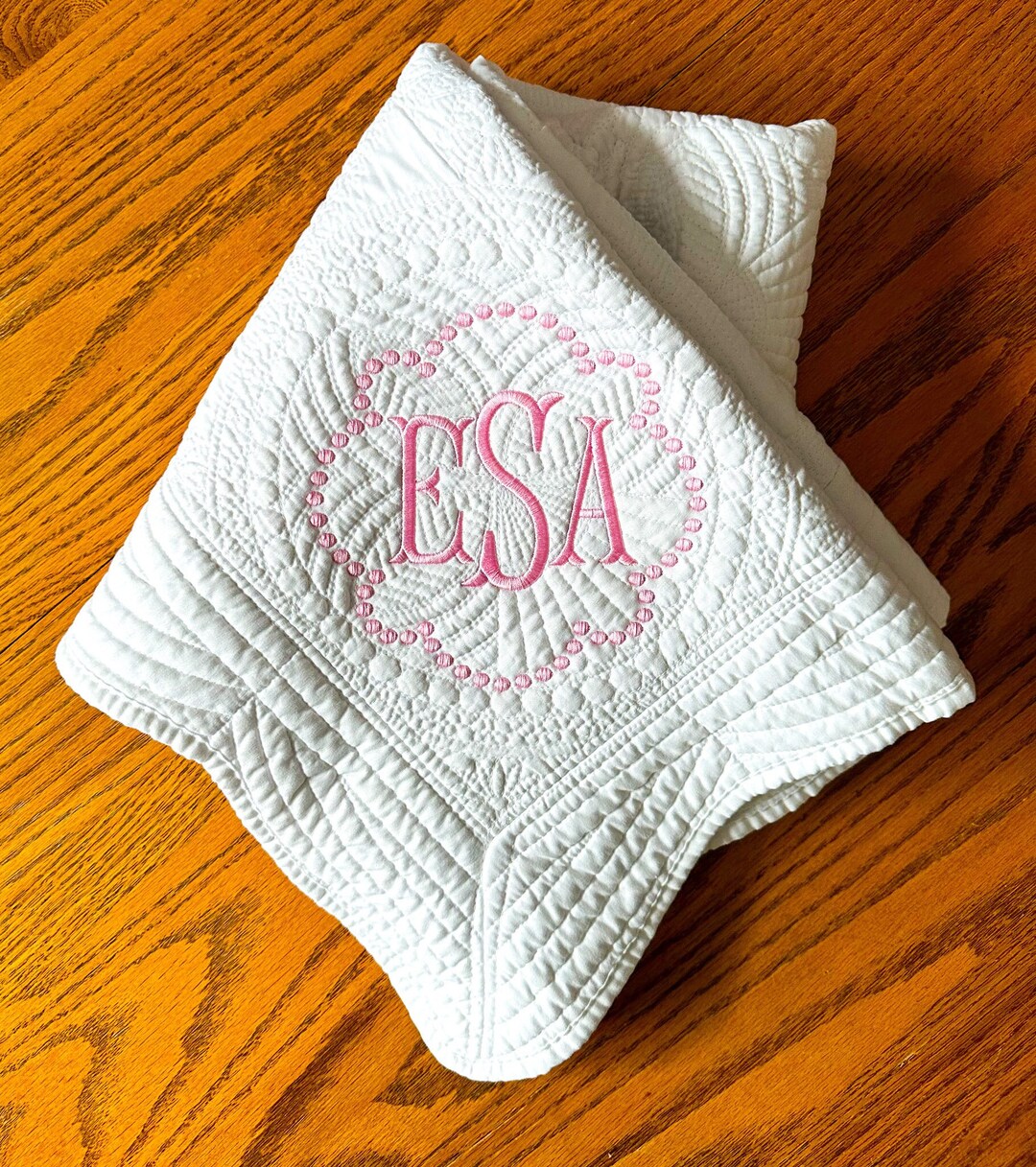 Monogrammed Baby Quilt, Personalized Girl Baby Blanket, Personalized ...