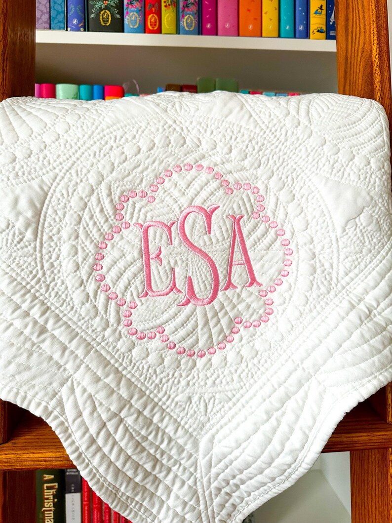 Monogrammed Baby Quilt, Personalized Girl Baby Blanket, Personalized ...