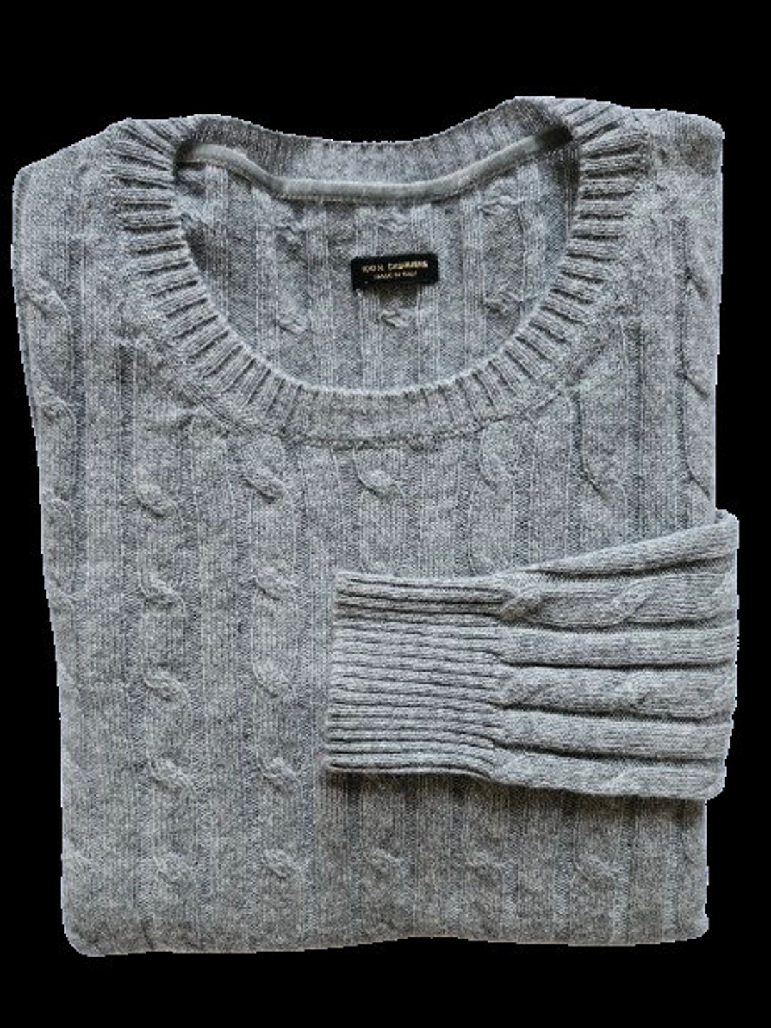 Made in Italy 100% Premium Cashmere Pullover Mit Zopfmuster Rundkragen ...