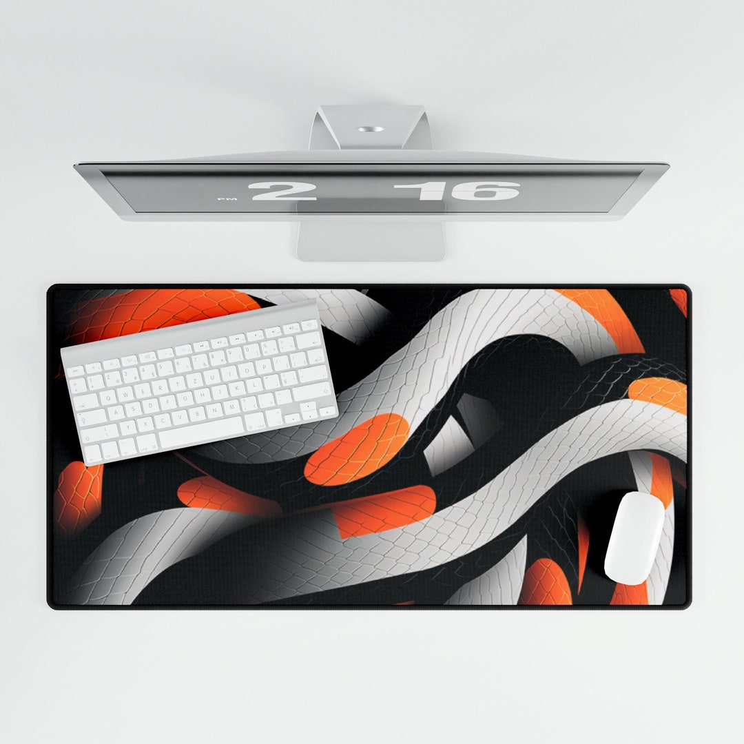 Snake Desk Mat, Reptile Animal Mom Mousepad, Large Black Desk Pad ...