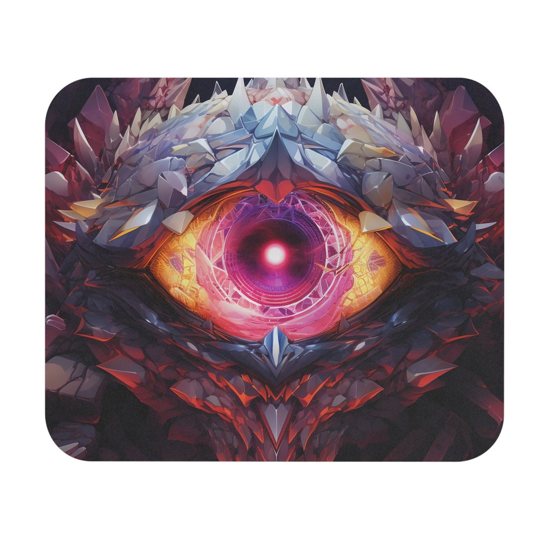 Dragon Eye Rectangular Mouse Pad, Dragon Skin White, Office Desk, Cool ...