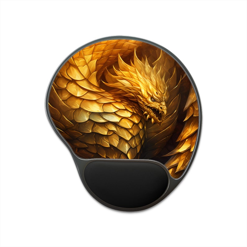 Gold Dragon Scales, Mouse Pad With Wrist Rest, Wrist Rest Ergonomic ...