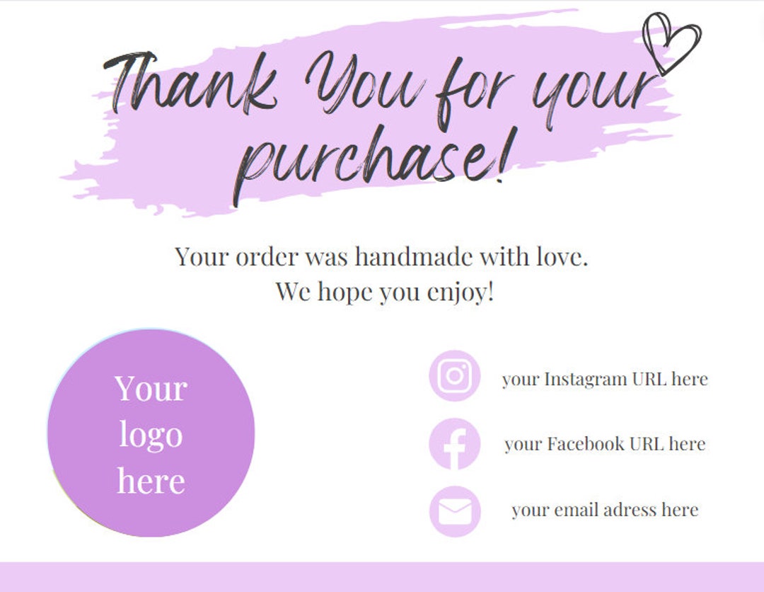Small Business Thank You Card Template, Editable Business Thank You ...