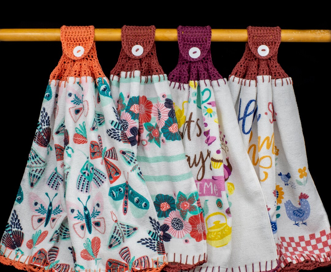 Crocheted Cotton Hanging Tea Towels / Hand Towels. Ideal for Any ...