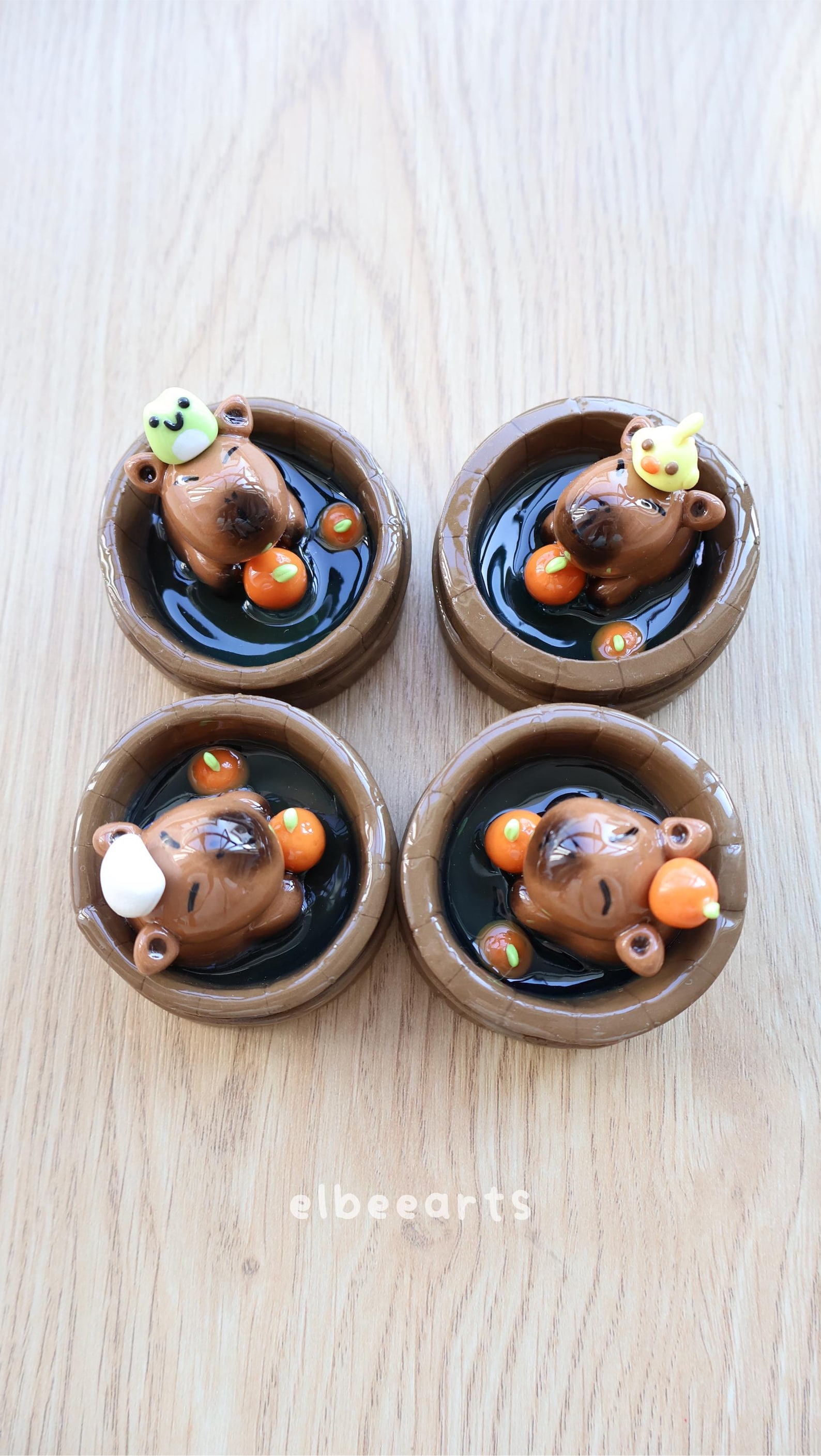 Handmade Polymer Clay | Capybara in Onsen | Polymer Clay Figurine ...