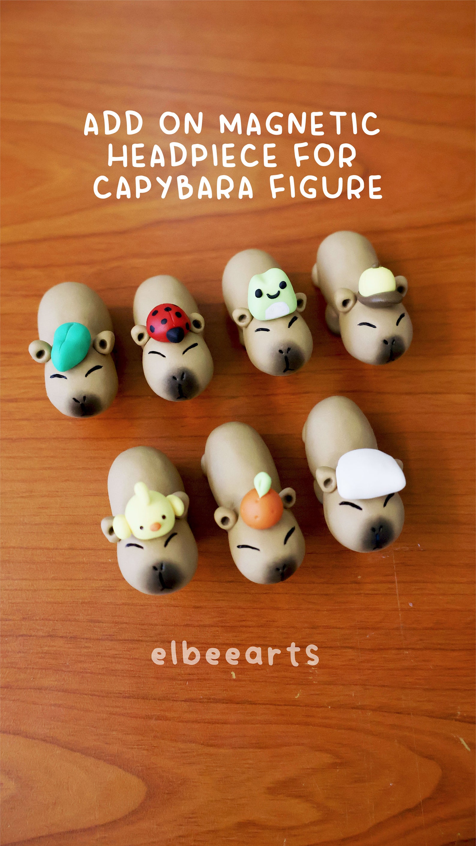 Magnetic Headpieces for Capybara Figure no Capybara Handmade Polymer ...