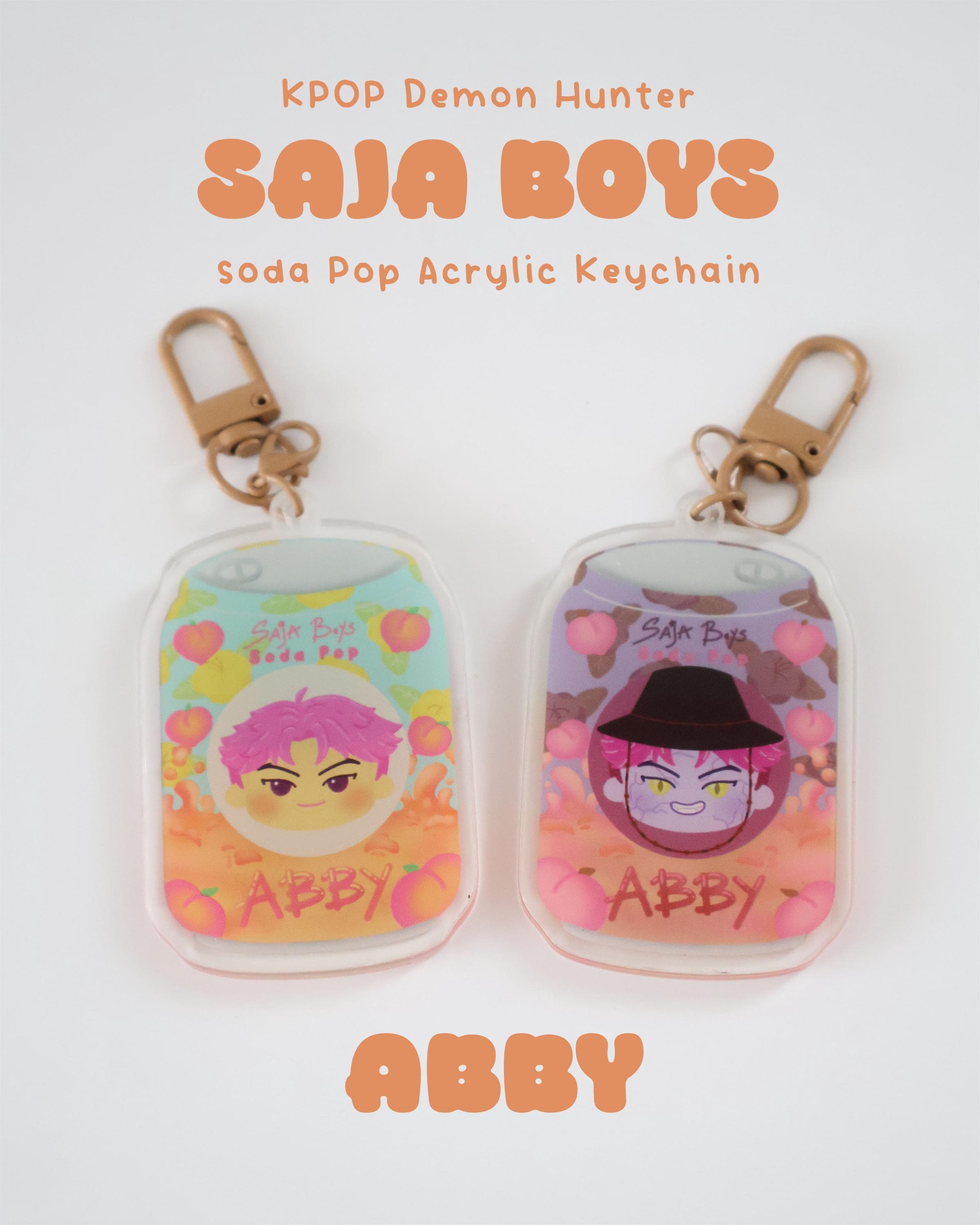 KPOP Demon Hunters | Saja Boys Soda Pop Flavour Acrylic Keychains ...