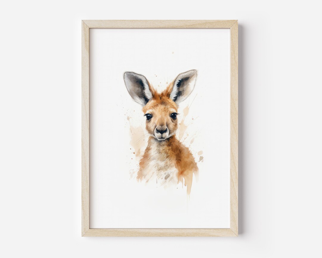 Kangaroo Digital Print, Girl, Boy Nursery Decor, Kangaroo Print Nursery ...