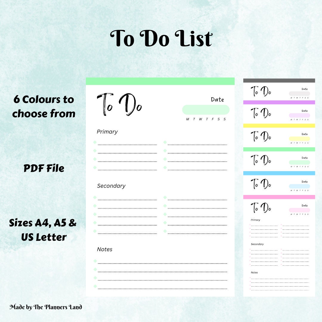 To Do List Printable Priority List Daily Checklist Task - Etsy