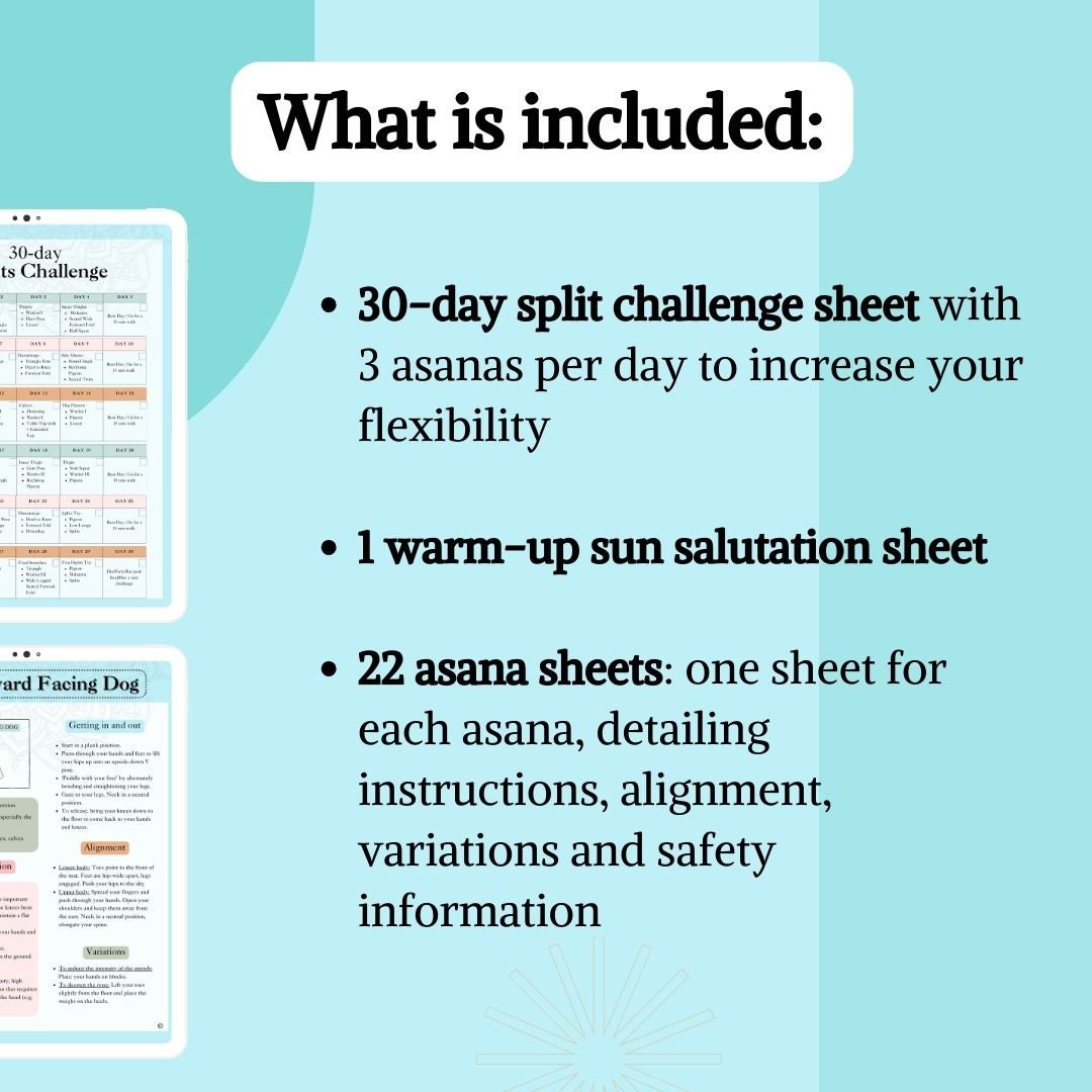 30-day Splits Challenge - Yoga Routine - Fitness Plan - Stretching - Etsy