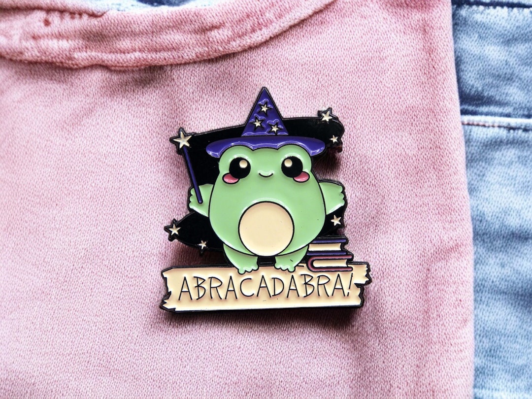 Email Brooch Pin Frog Wizard Wizard Hat Magic Abracadabra Kawaii Fun ...