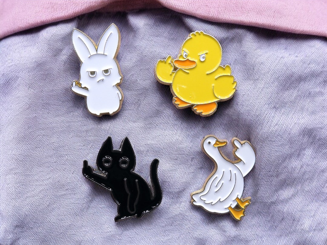 Email Brooch Pin Animals Middle Finger Fuck Humor - Etsy