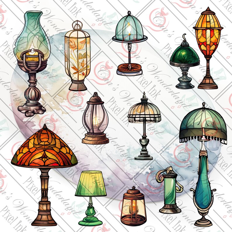 20 Table Lamps Clipart PNG With Transparent Background, Commercial Use ...