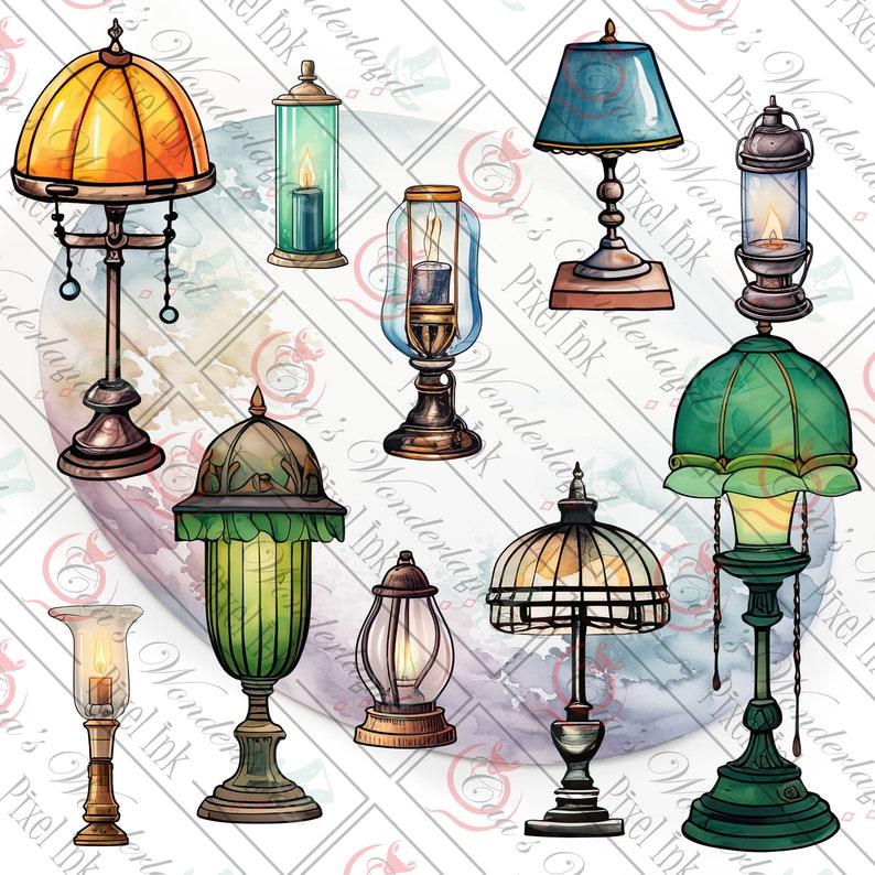 20 Table Lamps Clipart PNG With Transparent Background, Commercial Use ...