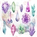 20 Watercolor Crystal Clipart PNG With Transparent Background ...