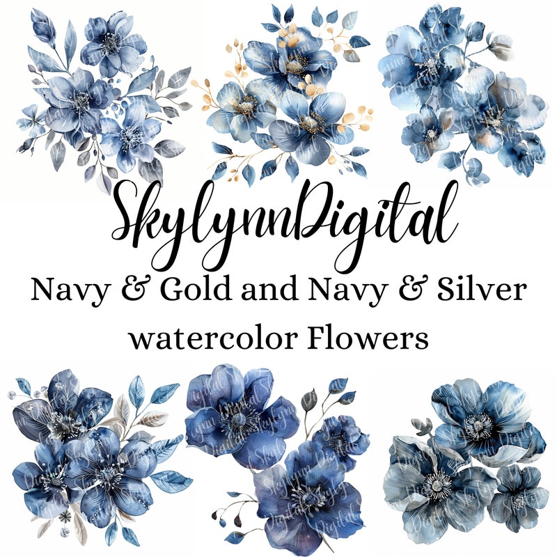 Navy and Silver - Etsy