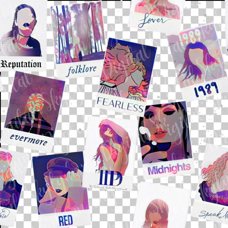 Polaroid Pictures of Pop Singer Album Covers Seamless Design, Multiple ...
