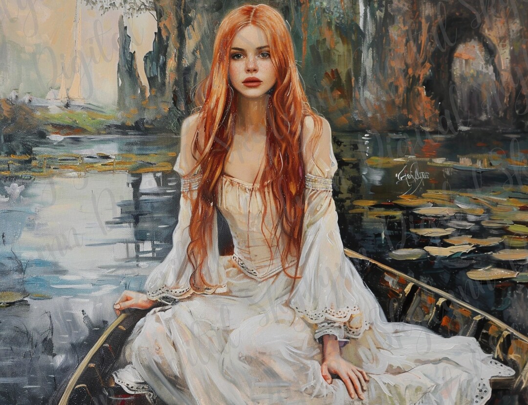 6 Images of a Princess on a Boat in the Lake, Png, Printable, Perfect ...