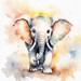Set of Watercolor Baby Elephant Perfect for Baby's Room or Any Project ...