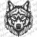 8 Back and White Clipart Images of a Wolf's Face, Printable, Project ...