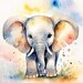 Set of Watercolor Baby Elephant Perfect for Baby's Room or Any Project ...