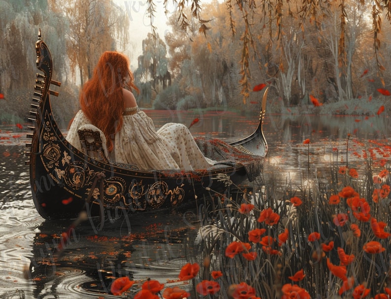 6 Images of a Princess on a Boat in the Lake, Png, Printable, Perfect ...