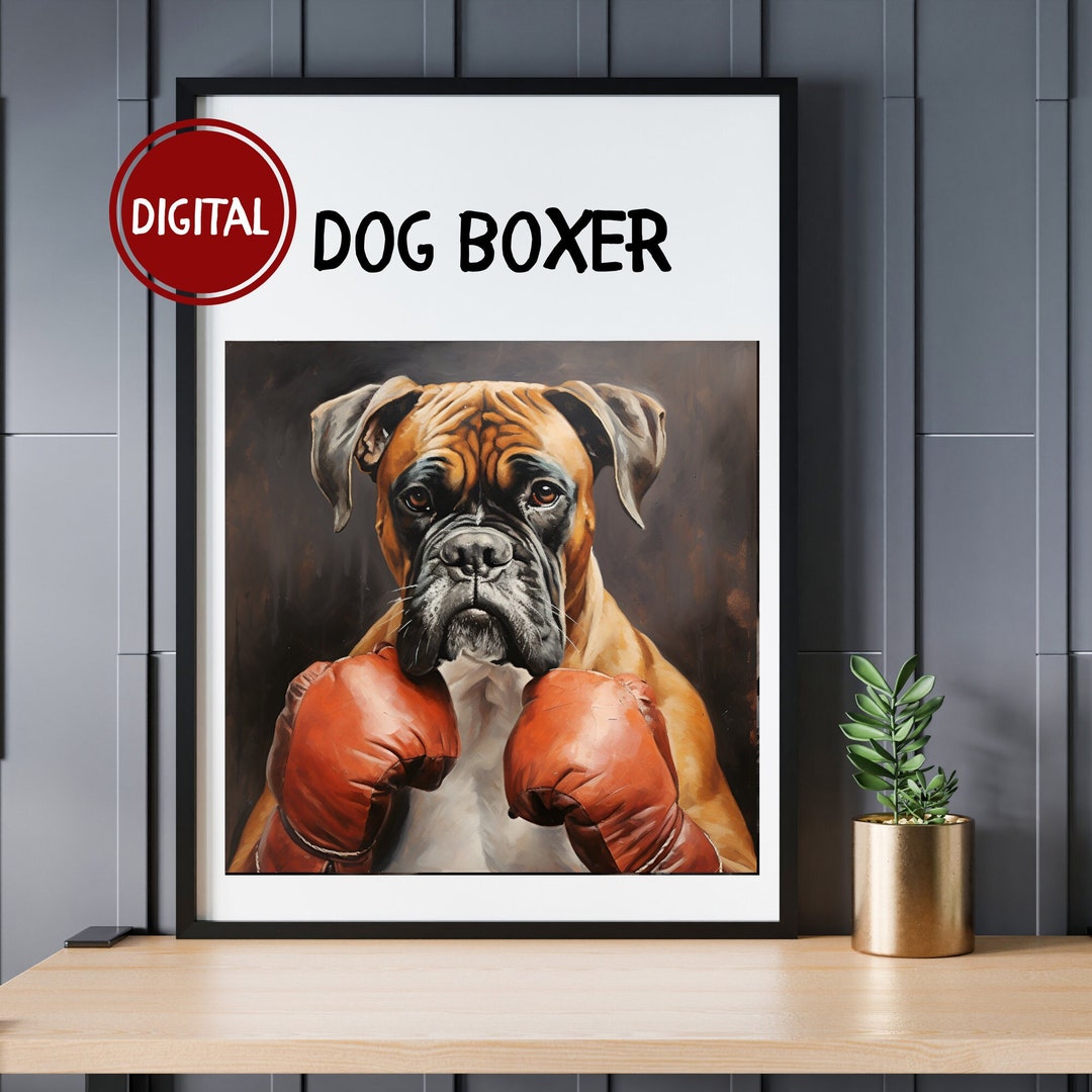 Boxer Dog Digital Poster Art Boxer Wall Art Boxer Dog Gifts - Etsy