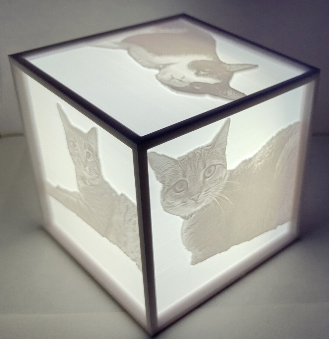 Custom 4 Picture Lithophane Light Cube - Etsy