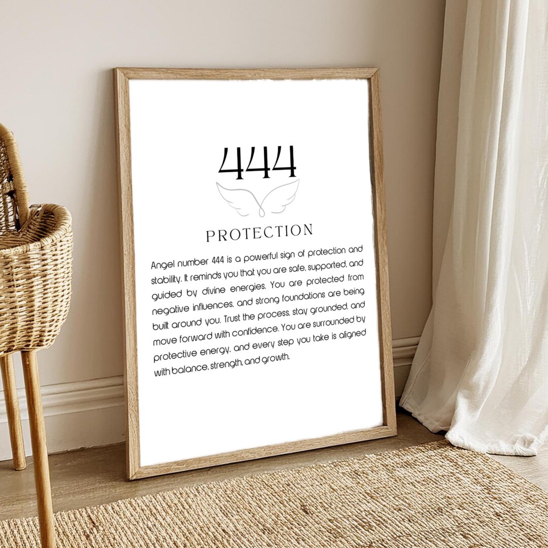 Angel Number 444 Minimalistic Print ,sage Green Spiritual Poster for ...