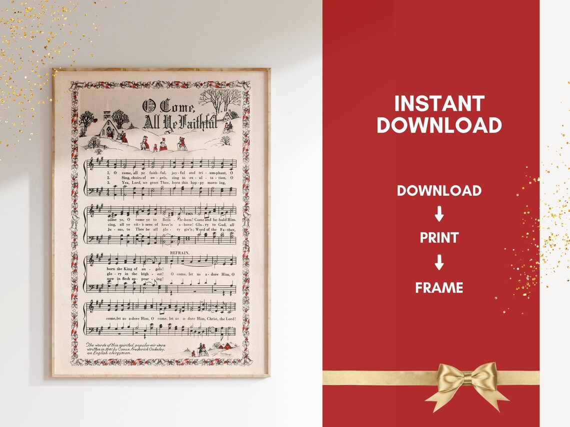 Set of 3 Christmas Carol Posters | Digital Vintage Art Print ...