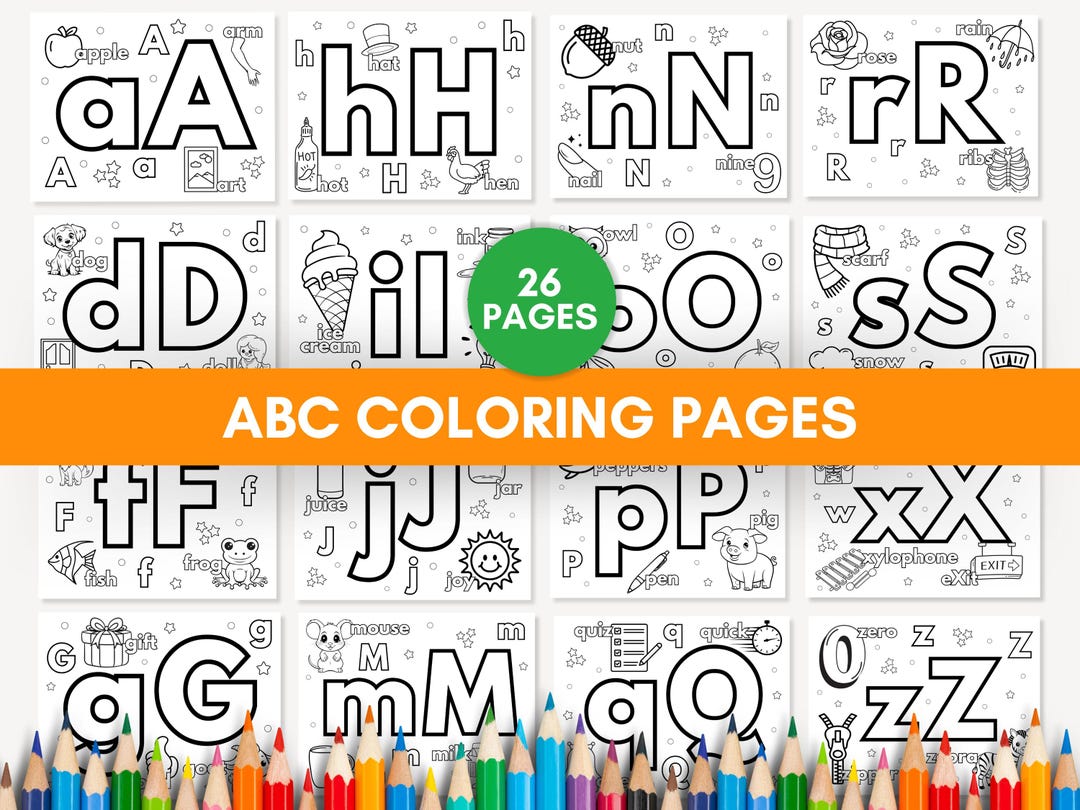 20 ABC Learning Coloring Pages | Homeschool Printable | Alphabet Letter ...