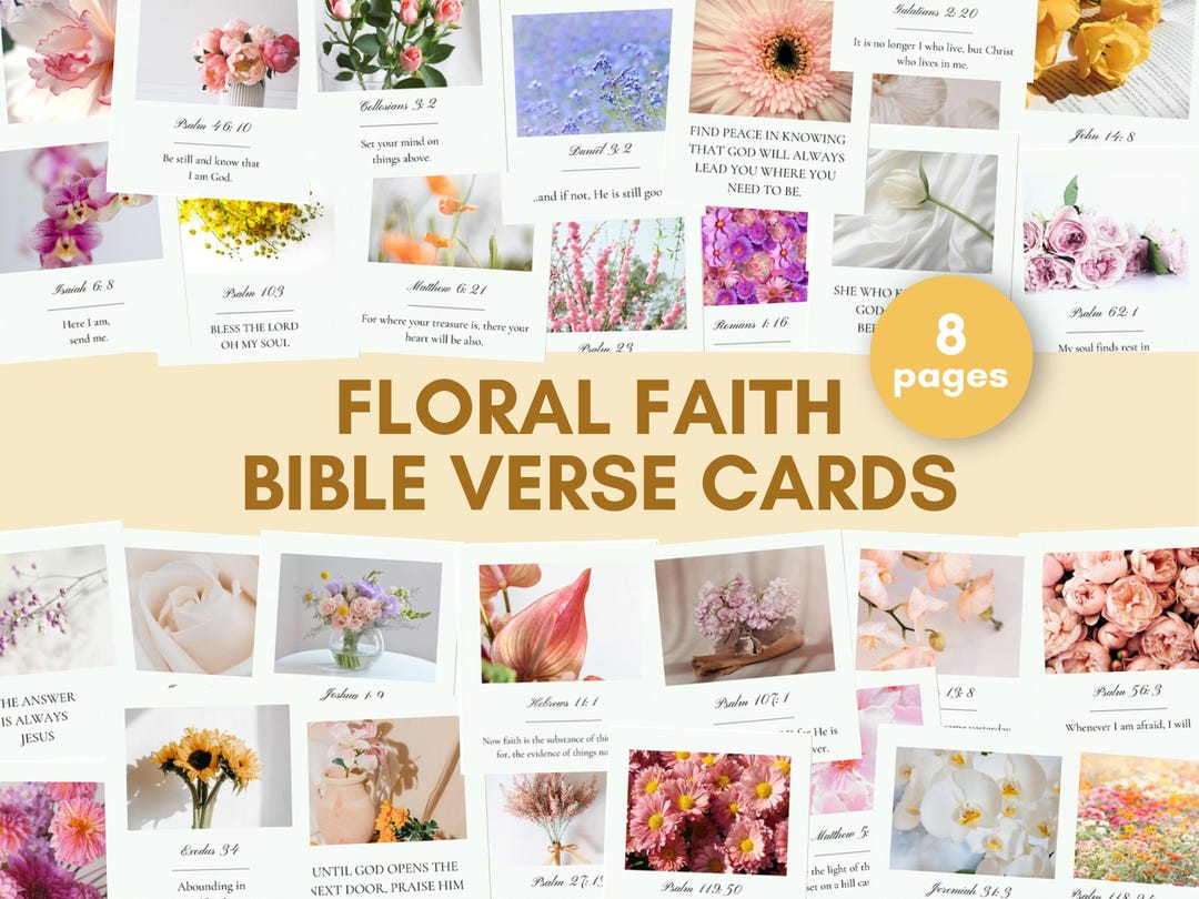 Floral Faith Bible Verse Cards Digital | Junk Journal | Printable ...