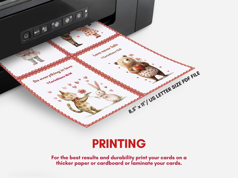24 Christian Valentine Cards Set | Valentines Day Scripture Greeting ...