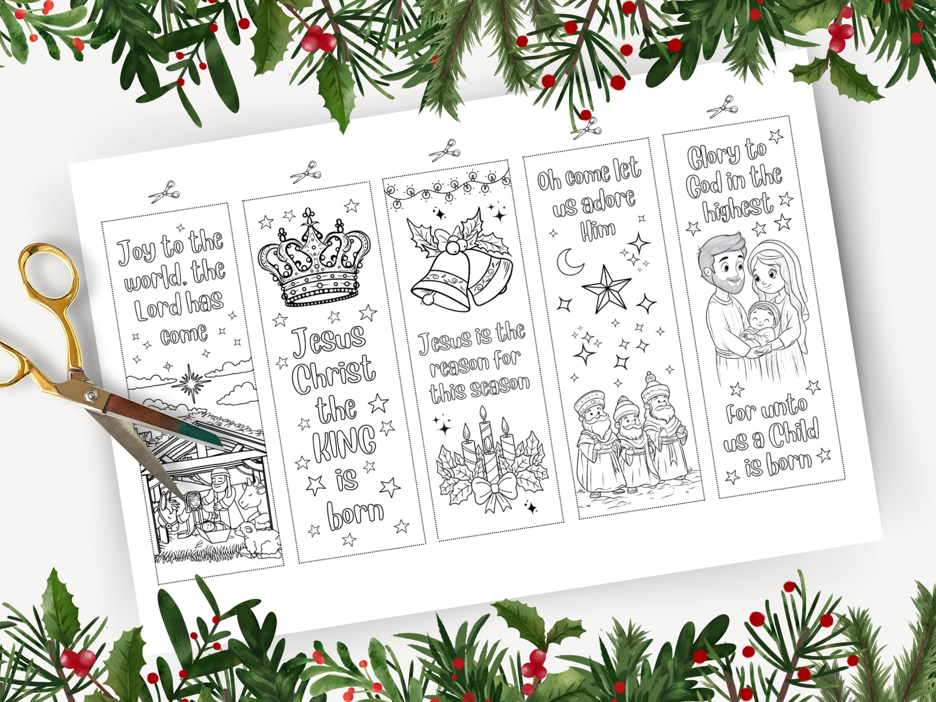 Christmas Faith Printable Coloring Bookmarks | Christian Homeschool ...