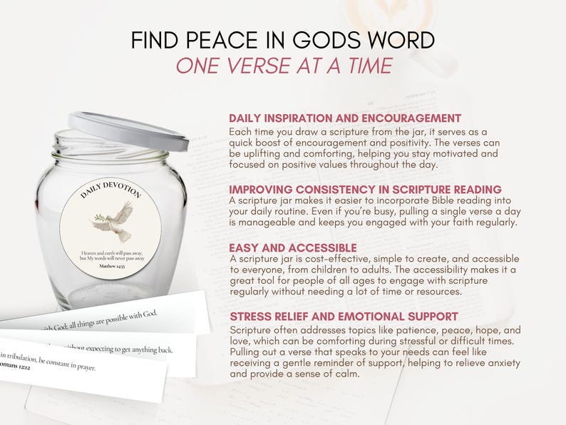 DIY Color Coded Bible Verse Jar Kit | Feelings and Emotions Bible Verse ...